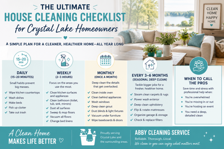 House Cleaning Checklist for Crystal Lake | Abby Cleaning Service